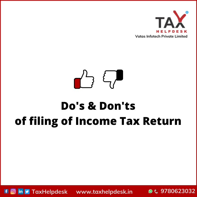 Do’s and Don’ts of filing Income Tax Return